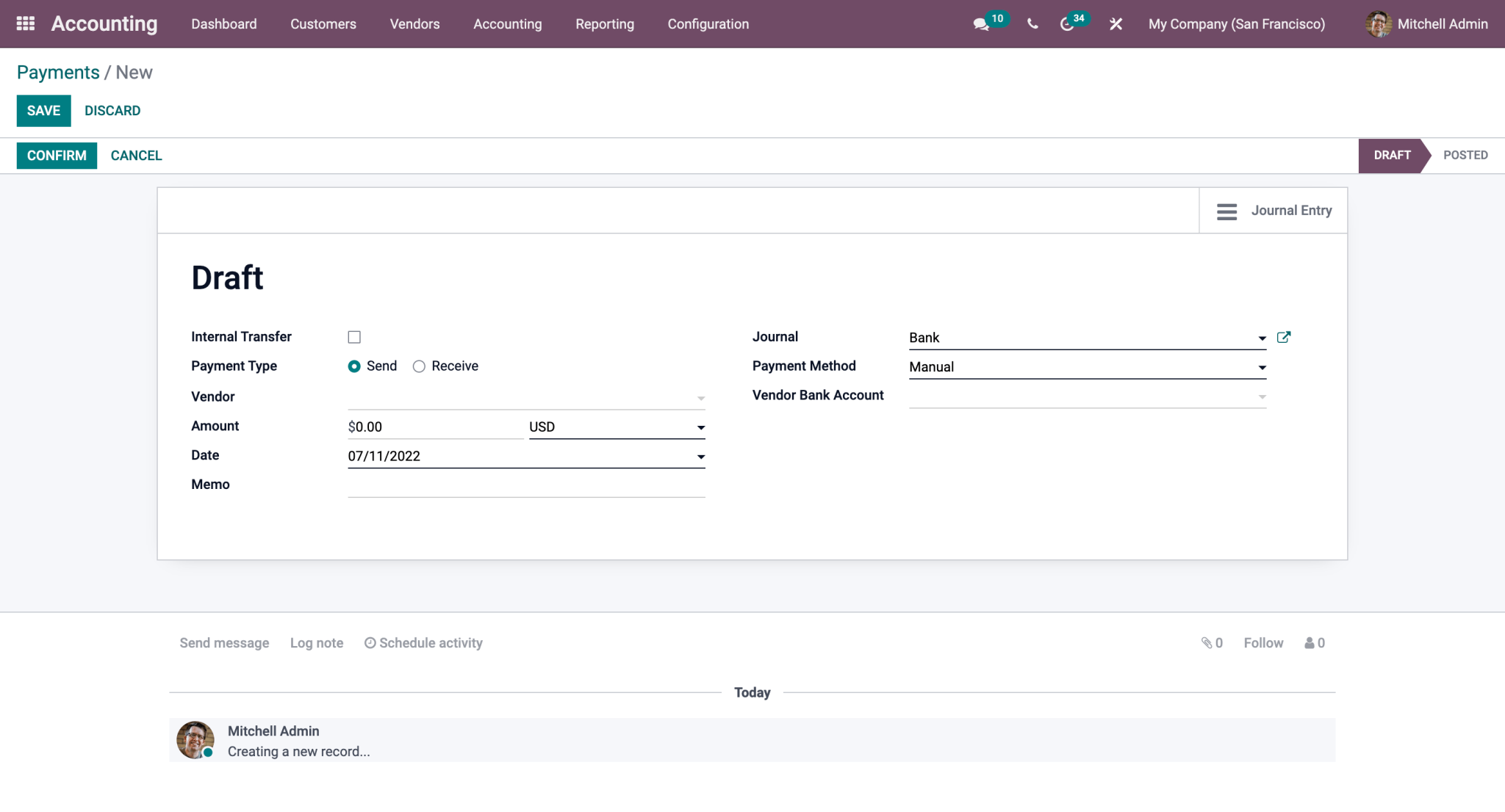 Manage Bank Business with Odoo Accounting Module