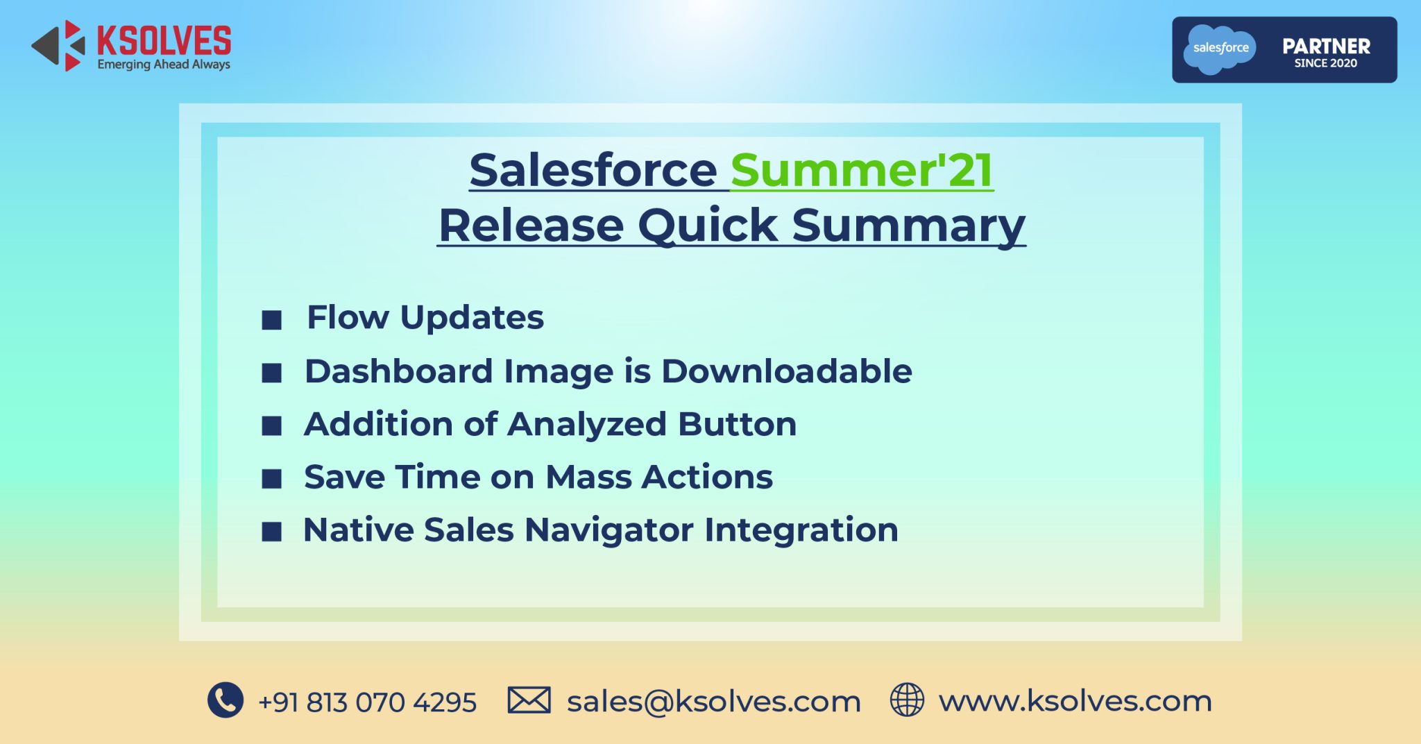 Salesforce Summer '21 Release Quick Summary | Ksolves